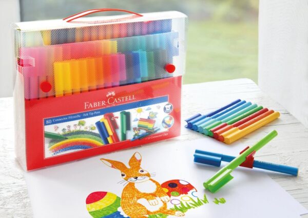 Faber Castell FC-155579 Uitwasbare Connector Stiften Koffer 80 Stuks ...