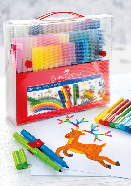 Faber Castell FC-155579 Uitwasbare Connector Stiften Koffer 80 Stuks ...