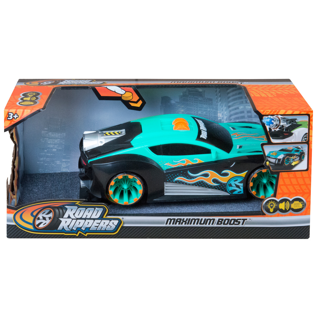 Road Rippers Maximum Boost Auto + Licht en Geluid Blauw/Zwart - Allaz