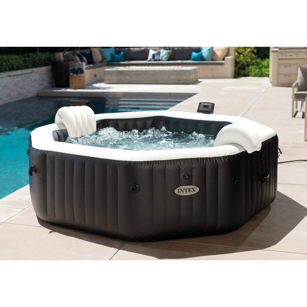 Intex 28458NL PureSpa Jet & Bubble DeLuxe Jacuzzi 4-Persoons Set met ...